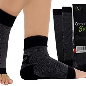 Masirs Ankle Compression Socks - A Toeless Foot Sleeve, Splint for Women Neuropathy, Ankle Swelling Relief, Heel Pain.