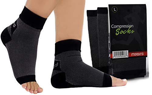 Masirs Ankle Compression Socks - A Toeless Foot Sleeve, Splint for Women Neuropathy, Ankle Swelling Relief, Heel Pain.