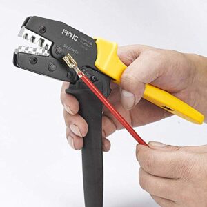 Fryic Ratchet Crimping Plier VSN-03B Used for 21-9 AWG (Similar to 0.5-6 mm²) Non-Insulated Tabs and Receptacles Ratchet Crimping Tool