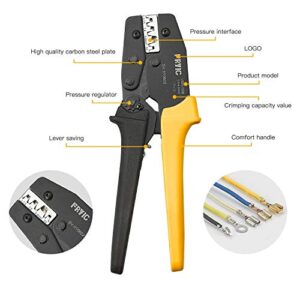 Fryic Ratchet Crimping Plier VSN-03B Used for 21-9 AWG (Similar to 0.5-6 mm²) Non-Insulated Tabs and Receptacles Ratchet Crimping Tool