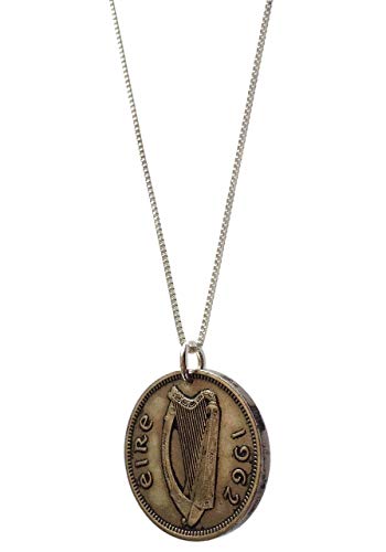 Worn History Authentic Vintage Tiny Rabbit Threepence Irish Coin Necklace (1939-1968) (16 inches)