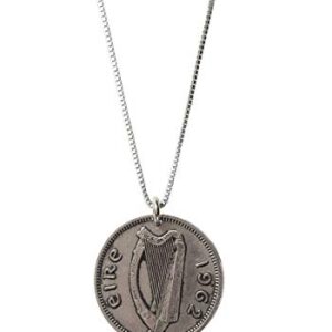 Worn History Authentic Vintage Tiny Rabbit Threepence Irish Coin Necklace (1939-1968) (16 inches)