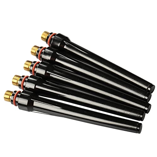 Alffun 5Pcs TIG Welding 57Y02 Long Back Cap for TIG Welding Torch wp 17 18 26 Series Tig ConsumablesWelding Soldering Supplies