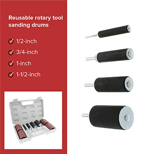 ABN Drum Sanding Kit – 20Pc Sanding Drum for Electric Drill Press Drum Sander Attachment with Spindle Sander Sleeves