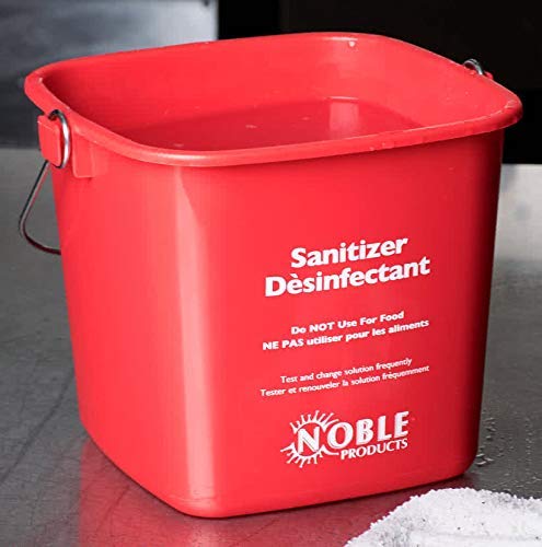 Noble Products Small Red Sanitizing Bucket - 3 Quart Cleaning Pail - Set of 3 Square Containers, Plastic