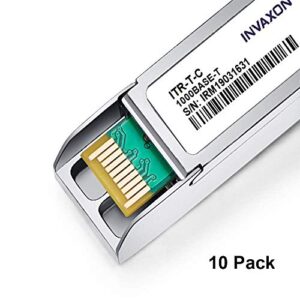 INVAXON 10Pack 10/100/1000BASE-T Copper SFP for GLC-T GLC-TE SFP-GE-T RJ45 Copper SFP Transceiver Module up to 150m