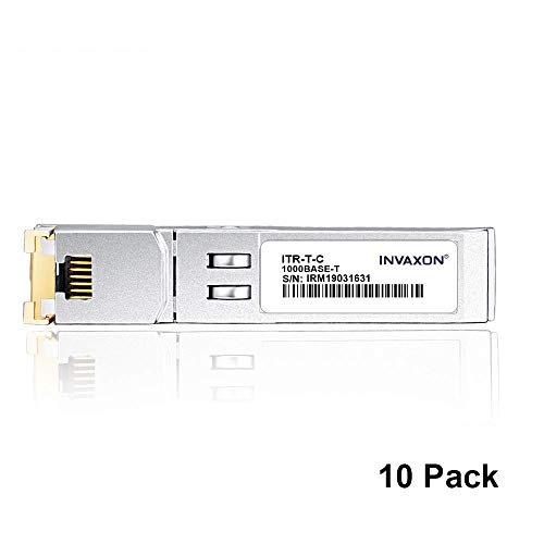 INVAXON 10Pack 10/100/1000BASE-T Copper SFP for GLC-T GLC-TE SFP-GE-T RJ45 Copper SFP Transceiver Module up to 150m