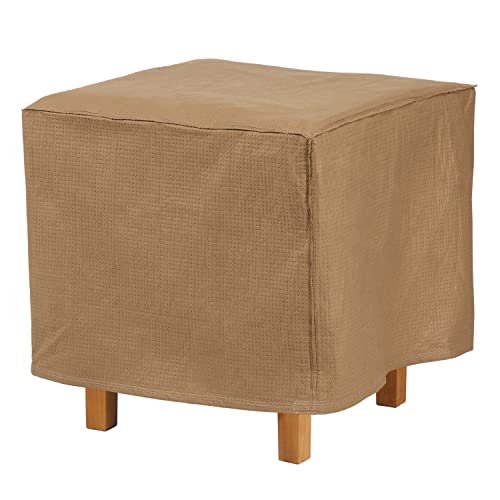 Duck Covers Essential Water-Resistant 22 Inch Square Patio Ottoman/Side Table Cover