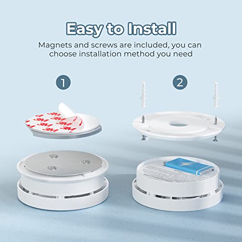 SITERWELL Smoke Detector Fire Alarm with Magnetic Fastening Kit and Built-in Battery, Fire Safety with Photoelectric Technology for Home Bedroom and Babyroom, UL Listed, GS528A, 4 Packs