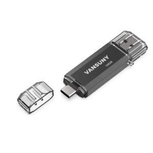 vansuny 128gb type c flash drive 2 in 1 otg usb 3.0 + usb c memory stick with keychain dual thumb photo stick jump drive for android smartphone, computers, macbook, tablets, pc