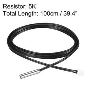 uxcell 5K NTC Thermistor Probe 39.4 Inch Stainless Steel Sensitive Temperature Temp Sensor for Air Conditioner