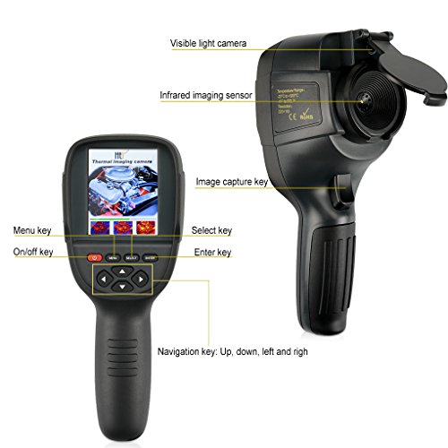 Hti HT-18,Thermal Imaging Camera-Handheld Infrared Camera with Real-Time Thermal Image,Infrared Image Resolution 220 x 160-Temperature Measurement Range -20°C-300°C,IR Thermal Imager