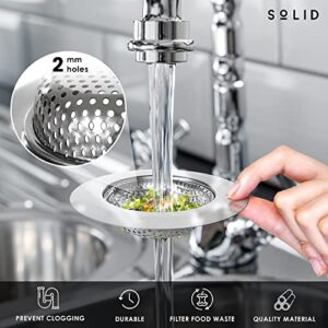 Kitchen Sink Strainer - Food Catcher for Most Sink Drains - Rust Free Stainless Steel - 2 Pack - 4.5 Inch Diameter