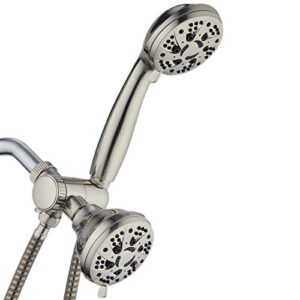 aquadance brushed nickel high pressure 3-way 48-setting rain – handheld shower head combo – angle adjustable, anti-clog jets, tool-free installation - usa standard certified – top u.s. brand