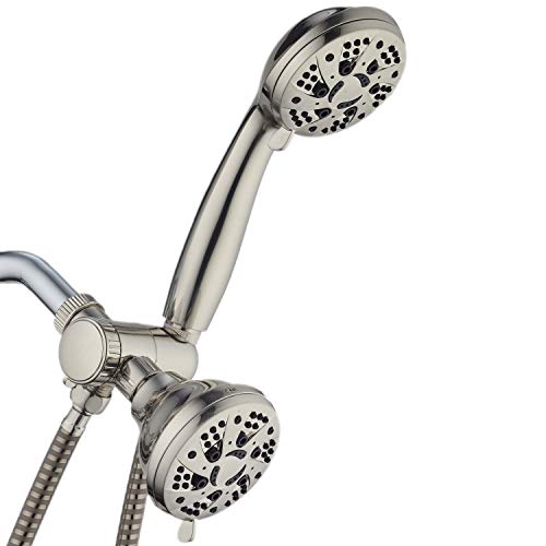 AquaDance Brushed Nickel High Pressure 3-way 48-setting Rain – Handheld Shower Head Combo – Angle Adjustable, Anti-Clog Jets, Tool-Free Installation - USA Standard Certified – Top U.S. Brand