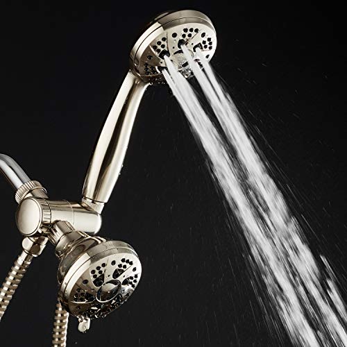 AquaDance Brushed Nickel High Pressure 3-way 48-setting Rain – Handheld Shower Head Combo – Angle Adjustable, Anti-Clog Jets, Tool-Free Installation - USA Standard Certified – Top U.S. Brand