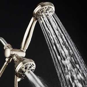 AquaDance Brushed Nickel High Pressure 3-way 48-setting Rain – Handheld Shower Head Combo – Angle Adjustable, Anti-Clog Jets, Tool-Free Installation - USA Standard Certified – Top U.S. Brand