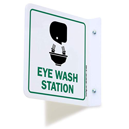 SmartSign "Eye Wash Station" Projecting Sign | 6" x 6" Acrylic