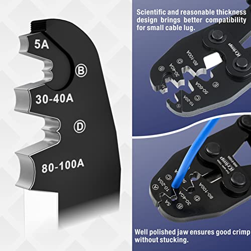 iCrimp Battery Cable Lug Crimping Tool for Open Barrel Lug,Lead-Free OEM Battery Terminals,B Type Crimper for AWG 13-3