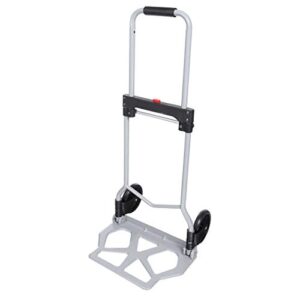 Folding Hand Truck Dolly, 100Kg/220 lbs Heavy Duty 2-Wheel Aluminum Cart Compact and Lightweight for Luggage, Moving and Office Use