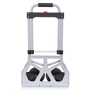 Folding Hand Truck Dolly, 100Kg/220 lbs Heavy Duty 2-Wheel Aluminum Cart Compact and Lightweight for Luggage, Moving and Office Use