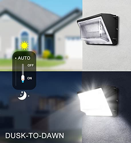 LEDMO 120W LED Wall Pack Light with Dusk-to-Dawn Photocell15840LM 5000K Daylight Outdoor Security Lighting Commercial and Industrial LED Wall Lights for Garages|Warehouses|Factories|House