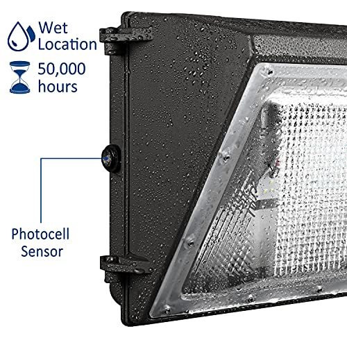 LEDMO 120W LED Wall Pack Light with Dusk-to-Dawn Photocell15840LM 5000K Daylight Outdoor Security Lighting Commercial and Industrial LED Wall Lights for Garages|Warehouses|Factories|House