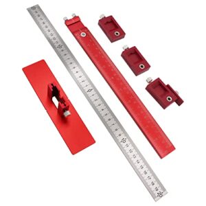 Cabinet Hardware Jig Tool/Template for Handles and Knobs on Doors and Drawer Fronts - Red Stainless Steel