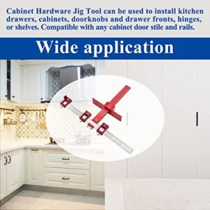 Cabinet Hardware Jig Tool/Template for Handles and Knobs on Doors and Drawer Fronts - Red Stainless Steel