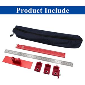 Cabinet Hardware Jig Tool/Template for Handles and Knobs on Doors and Drawer Fronts - Red Stainless Steel