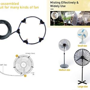 H&G lifestyles Outdoor Fan misting for patios Water Mister Cooling Patio Connects Any Outdoor Fan to Convert misting Fan Turns Heat Down by 20 Degrees（Fan not Included）