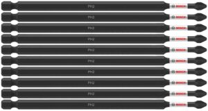 bosch itph26b 10-pack 6 in. phillips #2 impact tough screwdriving power bits