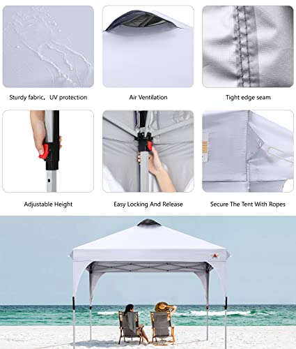 ABCCANOPY Outdoor Pop up Canopy Tent 8x8 Camping Sun Shelter-Series,White