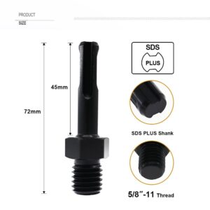 SHDIATOOL Core Drill Bit Adapter 5/8"-11 Thread Male to SDS Plus Shank for SDS Plus Drills