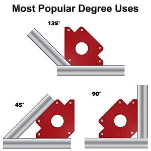 Spurtar Welding Magnets 75lbs & 50lbs 4pcs, Heavy Duty Welding Magnets and Clamps, Magnetic Welding Holder Strong Welding Accessories Tools, Arc Welding Holder 45, 90, 135 Degree Angle Magnet