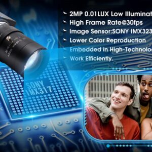 1080P USB Camera with Microphone Manual Zoom 5-50mm Webcam 0.01LUX Low Light Variable Focus PC Camera Zoomable H.264 Mini UVC USB2.0 USB with Camera for Computer Audio Video Close-up Camera