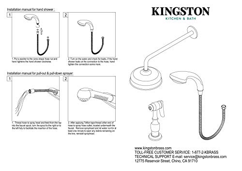 Kingston Brass K206M0 Showerscape Shower Arm, Matte Black 5.75 x 1.93 x 5.75