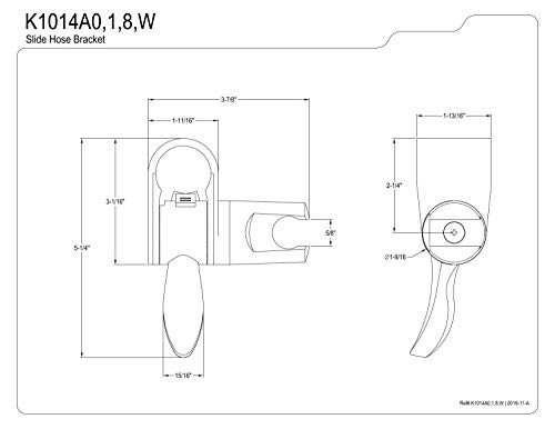 Kingston Brass K1014A1 Complement Shower Slide Bar Bracket, Polished Chrome