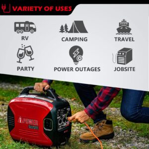 A-iPower Portable Inverter Generator, 2000W Ultra-Quiet RV Ready, EPA Compliant, Small & Ultra Lightweight For Backup Home Use, Tailgating & Camping (SUA2000iV)