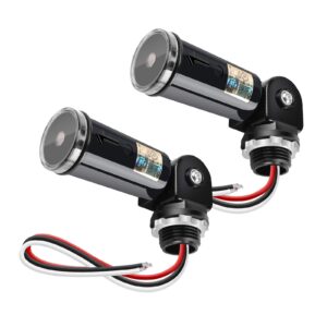 outdoor conduit lighting control with photocell and swivel mount photoelectric switch for wall packs, shoebox porch lights 120-277v photocell (2 pack)