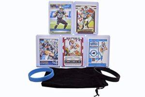 christian mccaffrey football cards (5) assorted bundle - carolina panthers trading card gift set