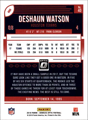 2018 Donruss Optic #40 Deshaun Watson Houston Texans NFL Football Trading Card