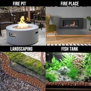 Skyflame High Luster 15-Pound Reflective Fire Glass for Fire Pit Fireplace Landscaping, 1/4-Inch Copper Reflective