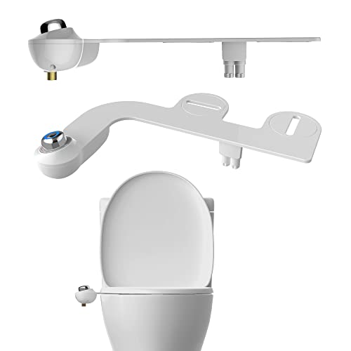 Bio Bidet by Bemis SlimGlow Freshwater Spray Bidet Attachment For Toilet, White, Non Electric, Easy Install