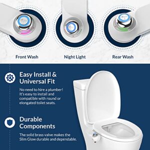 Bio Bidet by Bemis SlimGlow Freshwater Spray Bidet Attachment For Toilet, White, Non Electric, Easy Install