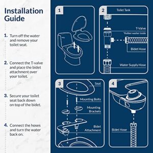 Bio Bidet by Bemis SlimGlow Freshwater Spray Bidet Attachment For Toilet, White, Non Electric, Easy Install