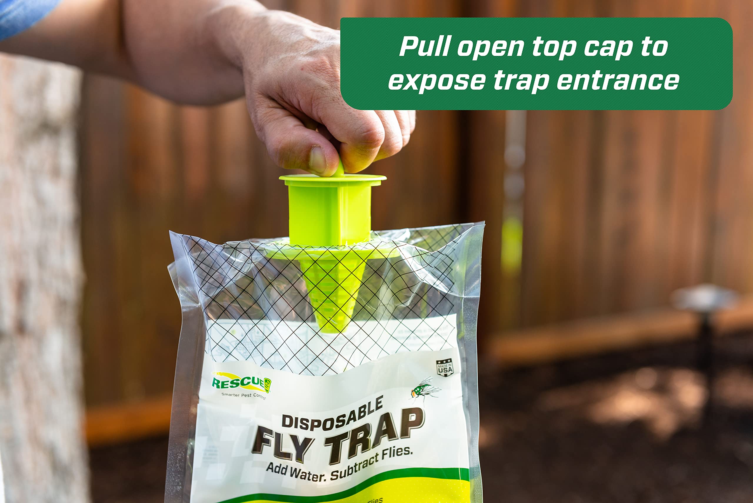 RESCUE! Outdoor Disposable Hanging Fly Trap - 6 Traps