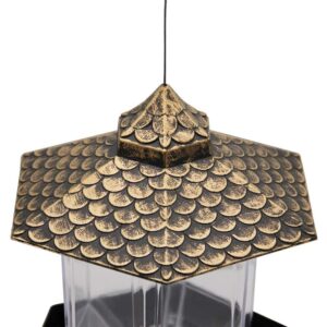 Twinkle Star Wild Bird Feeder Hanging for Garden Yard Outside Decoration, Hexagon Shaped with Roof