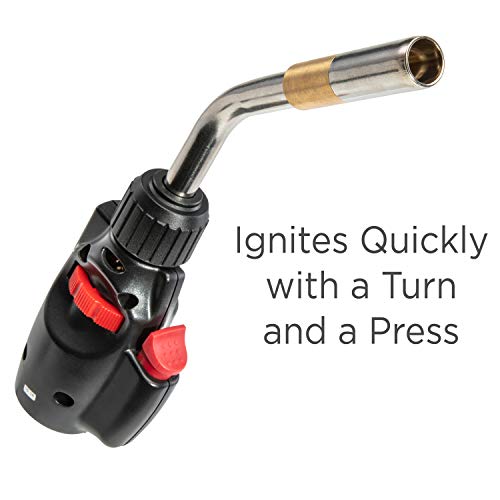 Ivation Trigger Start Propane Torch, High-Temperature Flame Torch [2372°F] w/Easy Trigger-Start Ignition & Adjustable Flame Control for Light Welding, Soldering, Brazing, Heating, Thawing & More