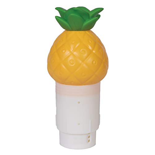 GAME 12427-BB Solar Light Up Pineapple Pool Chemical Dispenser, for Up to Five 3-inch Chlorine Tabs, Yellow